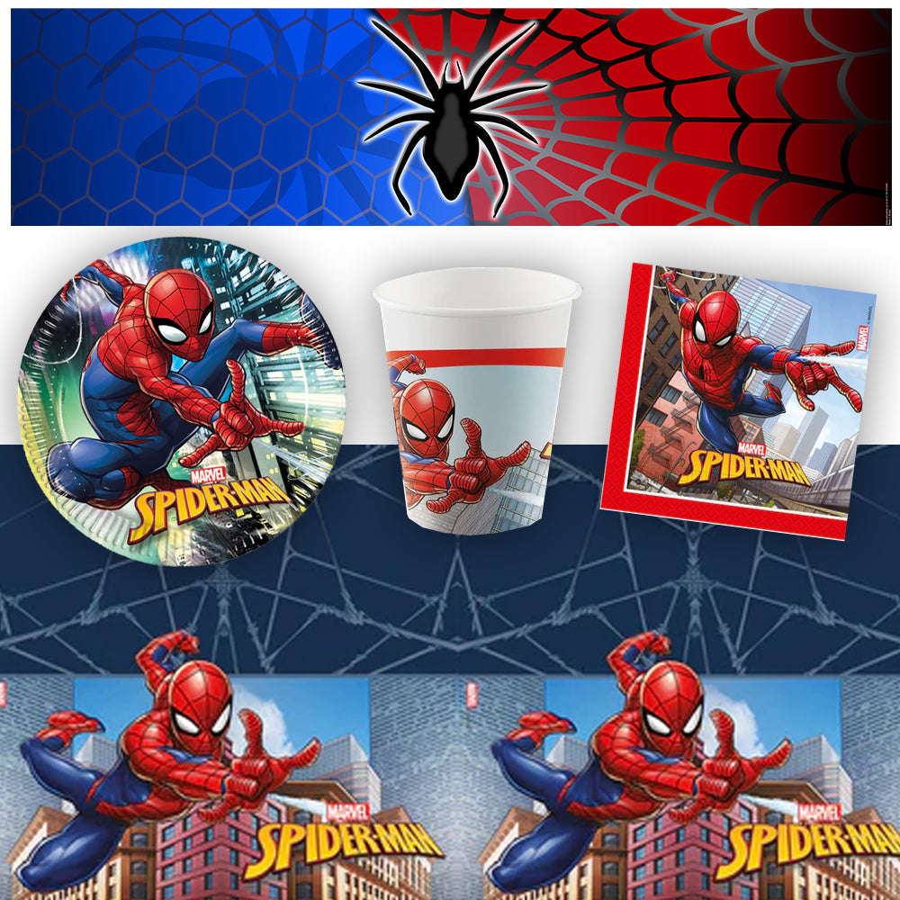 Spider-Man Tableware Pack for 8 with FREE Banner! | Party Packs