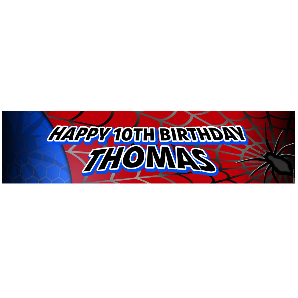 Spider-Man Personalised Banner Decoration - 1.2m | Party Packs