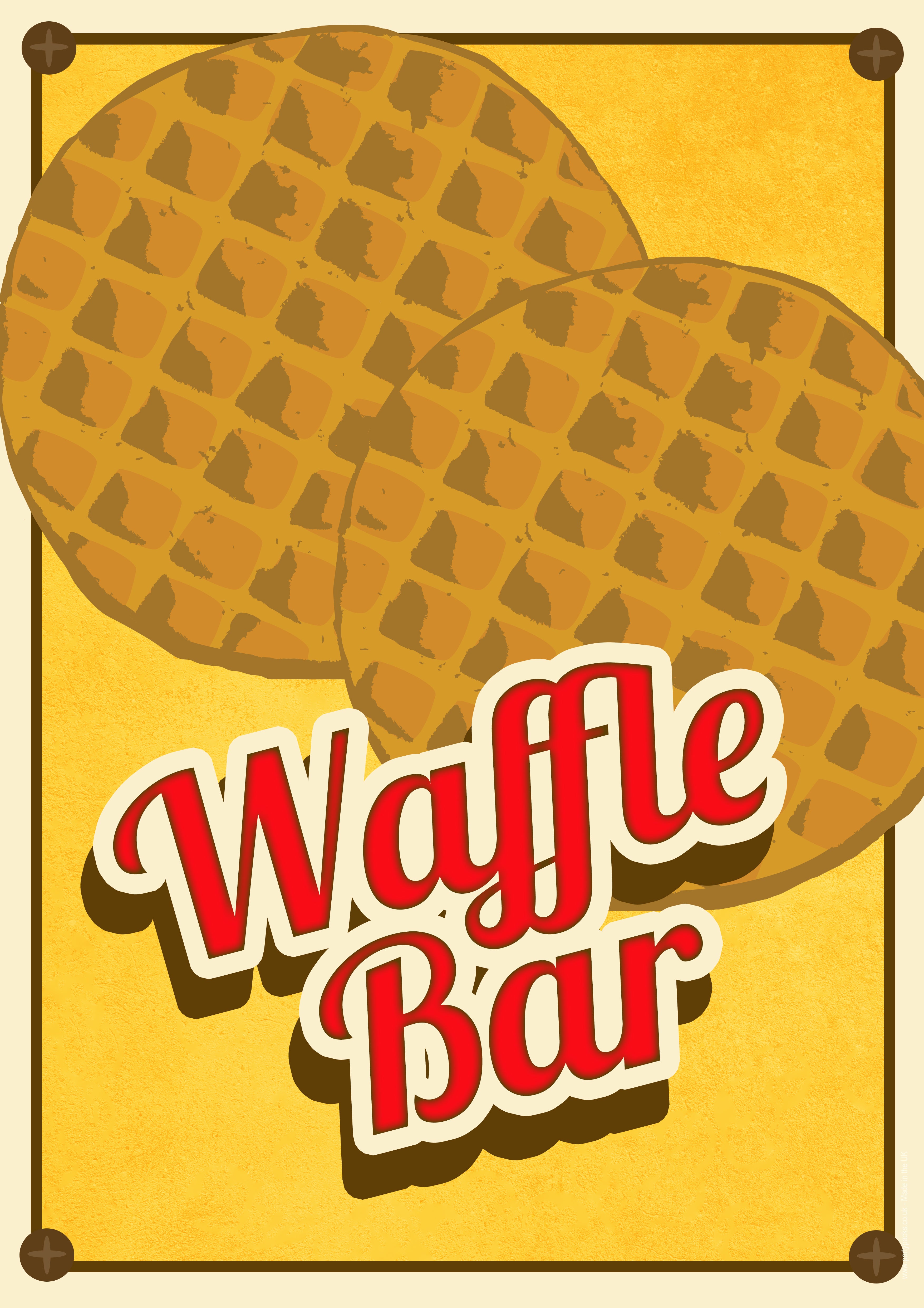 Waffle Bar Food Station Poster A3 | Party Buffet Sign – Party Packs