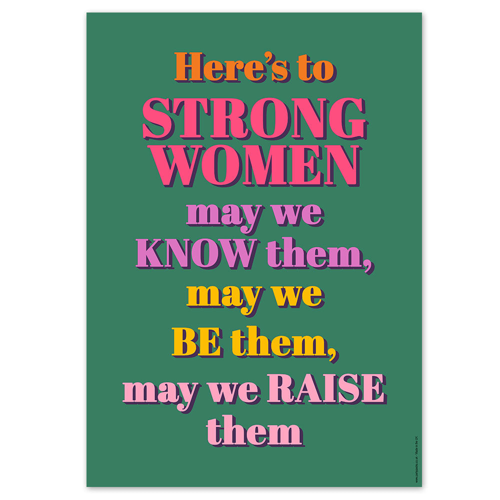 Strong Women Portrait Quote Poster - A3 – Party Packs