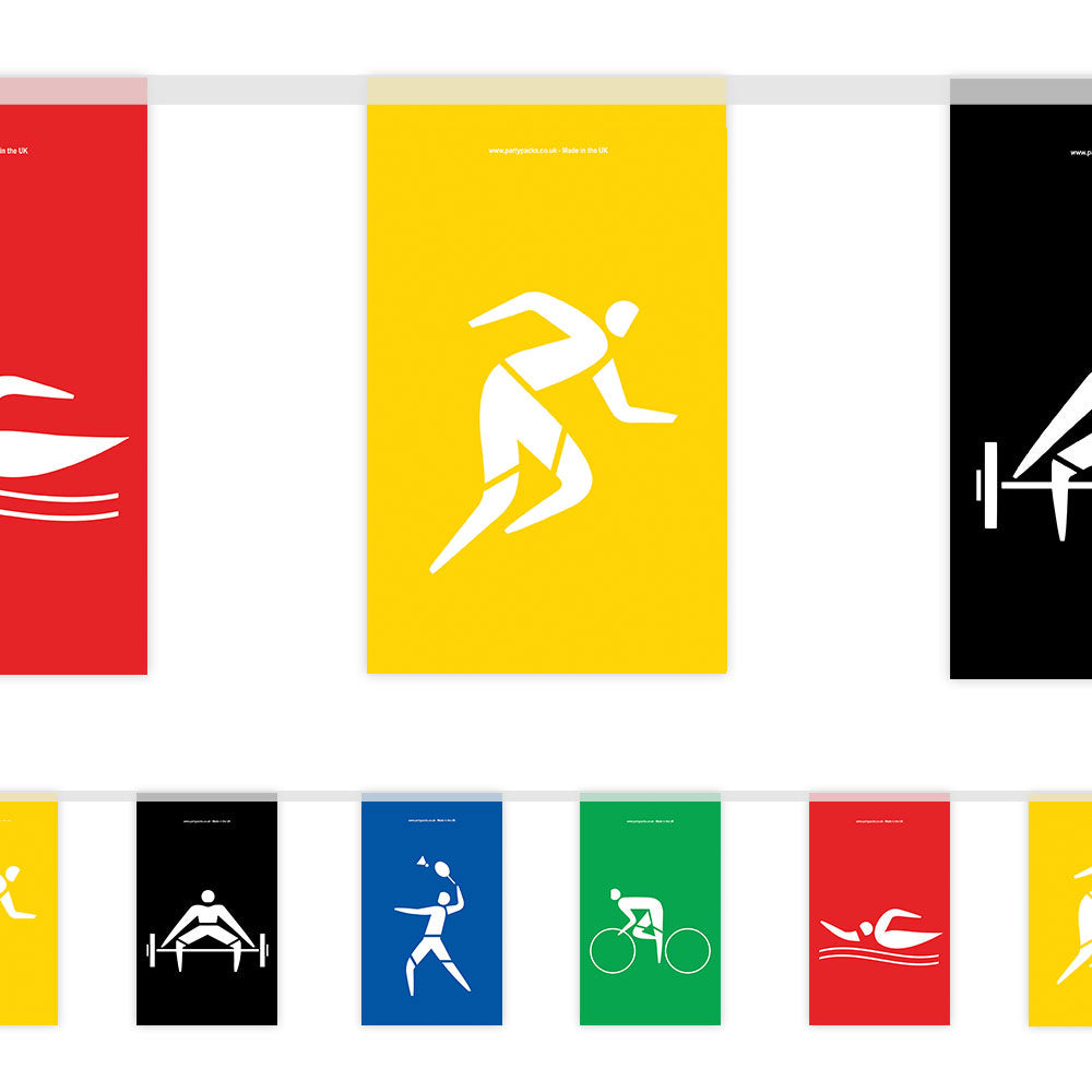 Sports Silhouette Paper Bunting 2.4m | Olympic & Sports Party ...