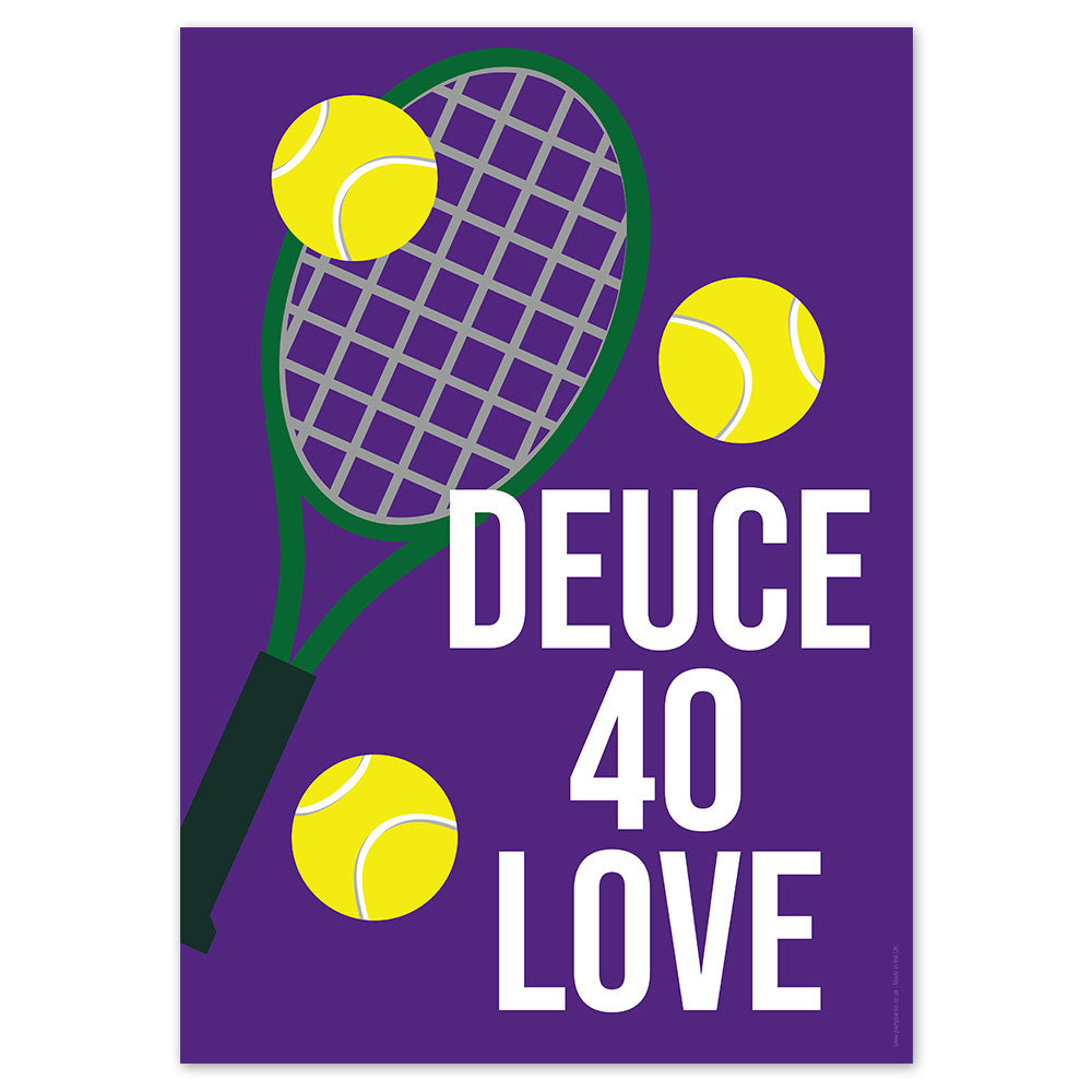 Wimbledon Tennis Deuce 40 Love Poster - A3 – Party Packs