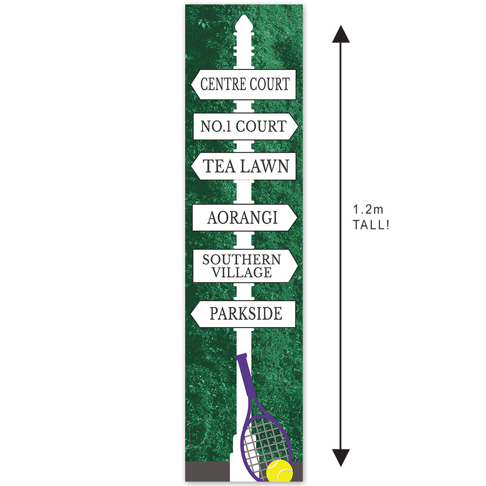 Wimbledon Tennis Signpost Portrait Banner - 30cm x 120cm – Party Packs