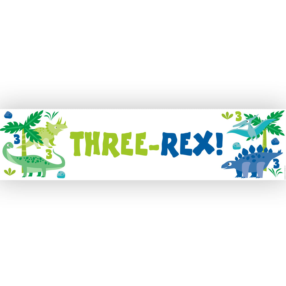 THREE-Rex Paper Banner Decoration - 1.2m – Party Packs