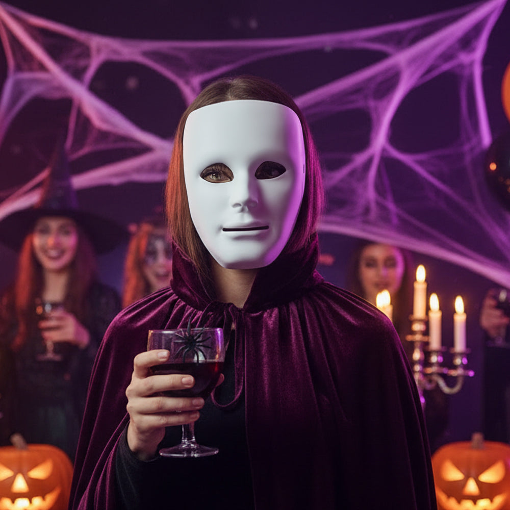 White Face Robot Mask | Halloween Sci-Fi Fancy Dress Mask – Party Packs
