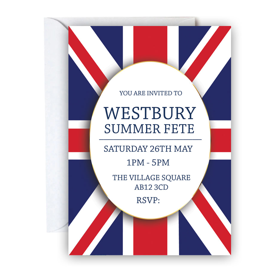 Personalised Union Jack British Party Invitations - Pack of 16 – Party ...