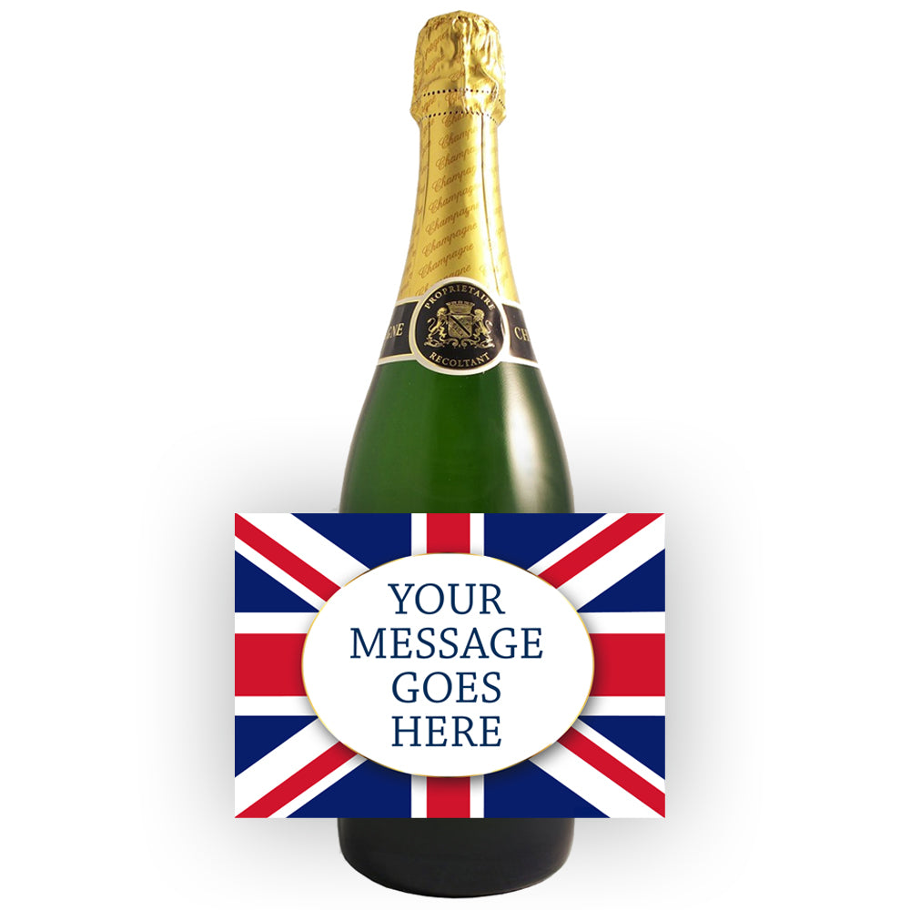 Union Jack Flag Personalised Bottle Labels | Party Packs