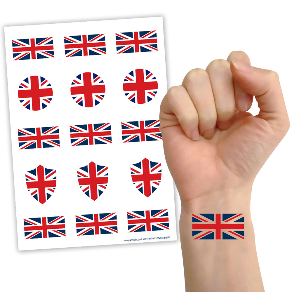 British Flag Fake Tattoos English Flags, Bunting And Tattoos | Cazaar