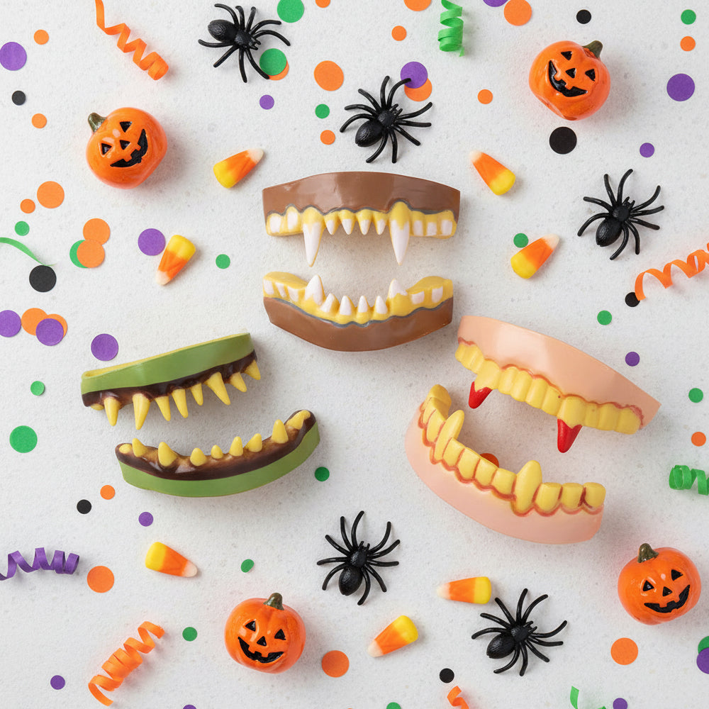 Halloween Horror Teeth | 3 Assorted Designs | Vampire Zombie Fangs ...