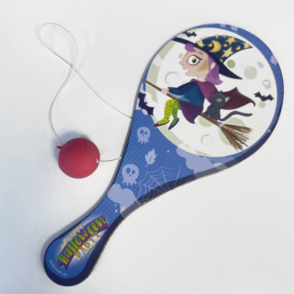 Halloween Wooden Paddle Bat and Ball - 3 Designs - Each – Party Packs