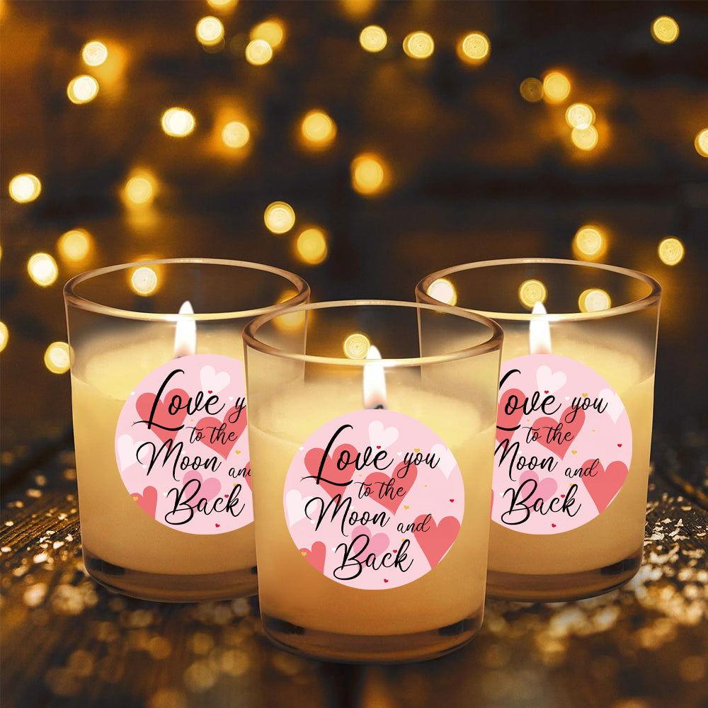 Love You To The Moon And Back Candle in Glass Holder | Party Packs