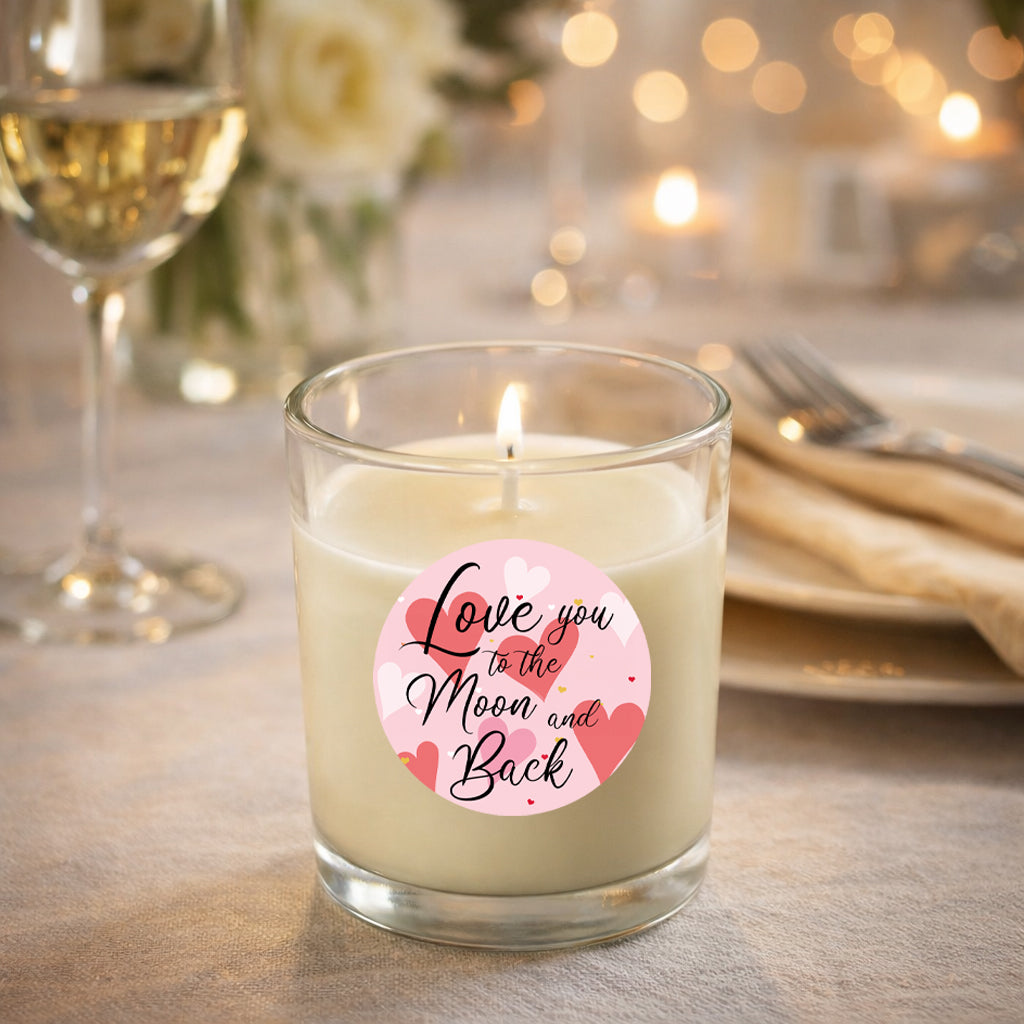 Love You To The Moon And Back Candle in Glass Holder | Party Packs