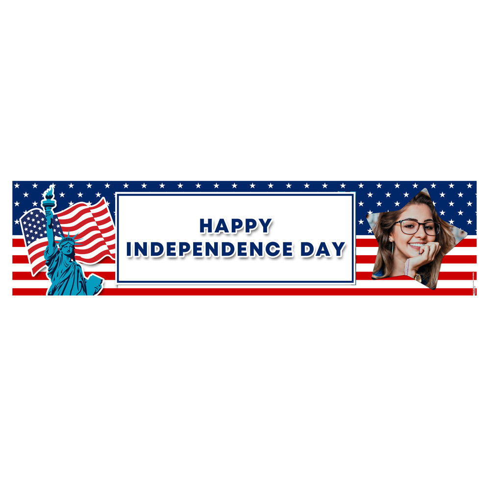 American Flag and Statue of Liberty Personalised Photo Banner - 1.2m ...