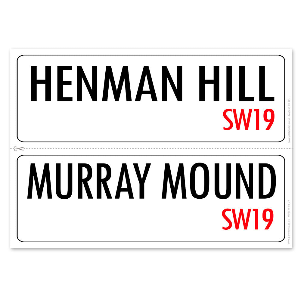 Wimbledon Henman Hill & Murray Mound Signs Poster A3 | Tennis Party ...