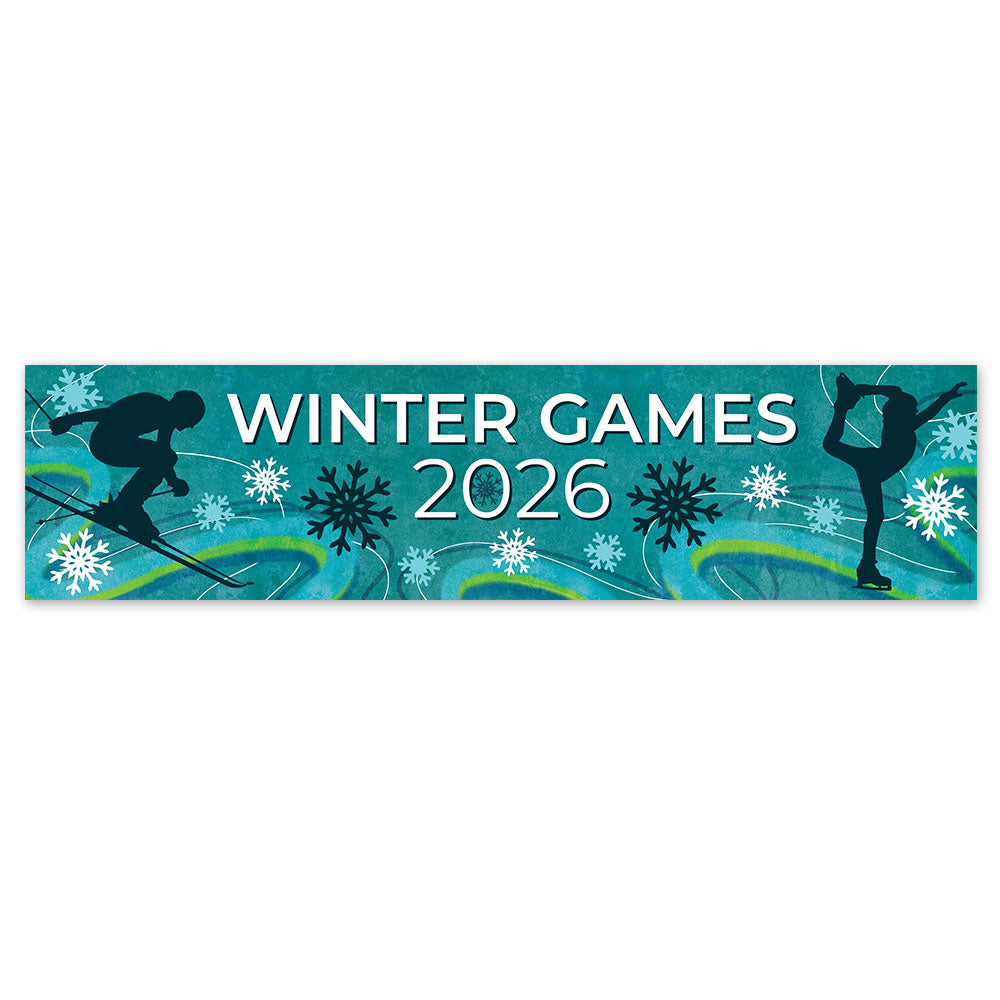 Winter Games 2026 Banner 120x30cm | Premium Party Decorations | Party Packs