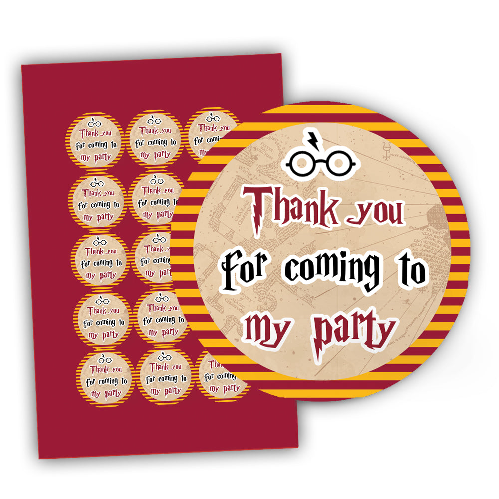 Wizard Party Thank You Round Stickers | Party Packs