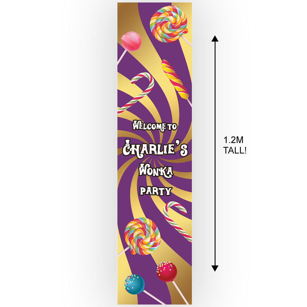 Wonka Personalised Banner | Charlie and the Chocolate Factory – Party Packs