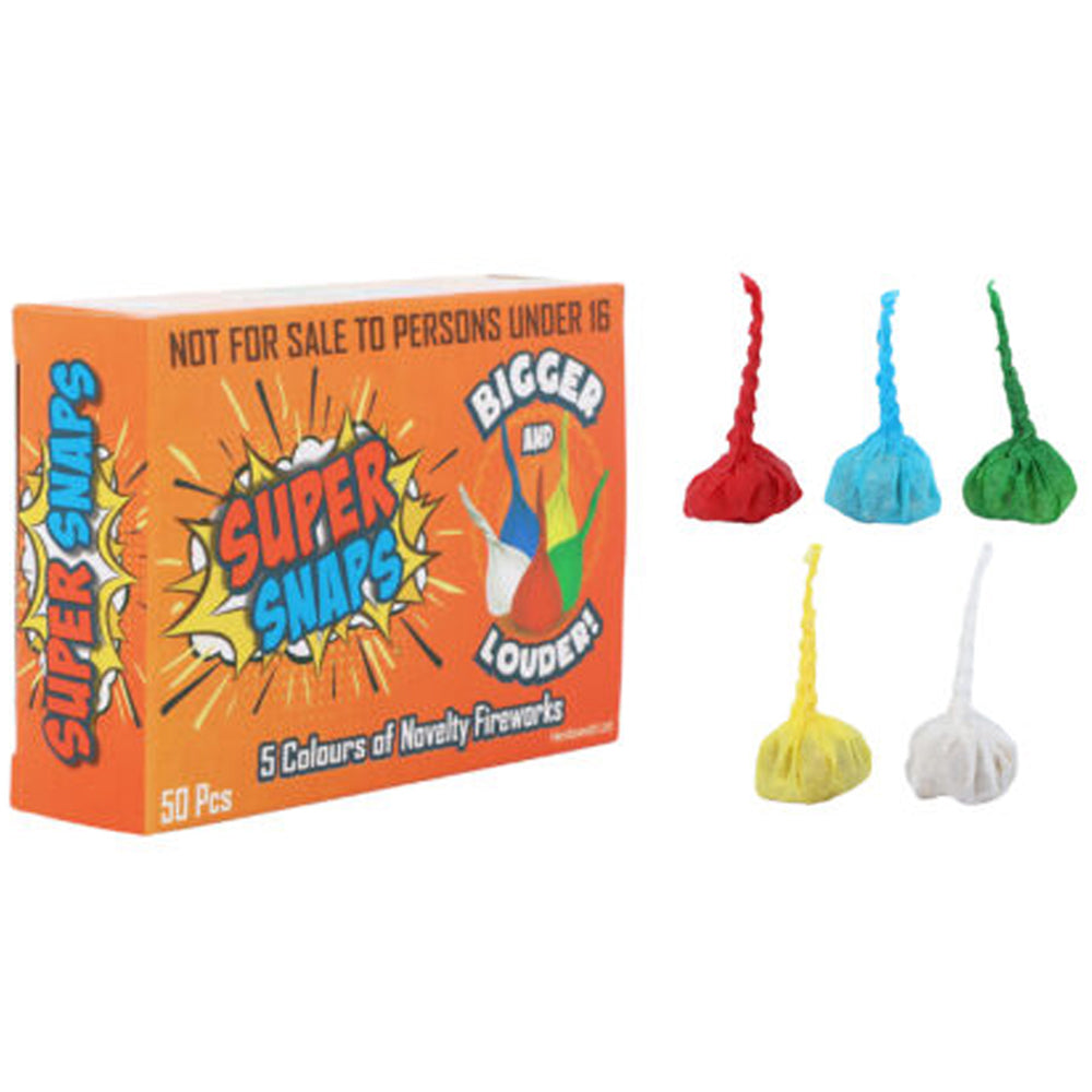 Large Fun Snaps Bangers - Assorted Colours - Box of 50 – Party Packs