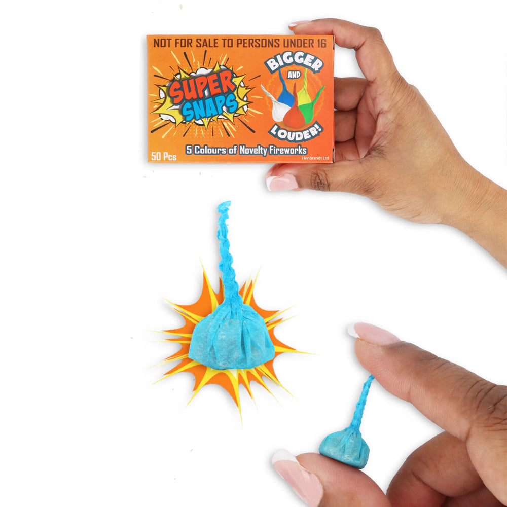 Large Fun Snaps Bangers - Assorted Colours - Box of 50 – Party Packs