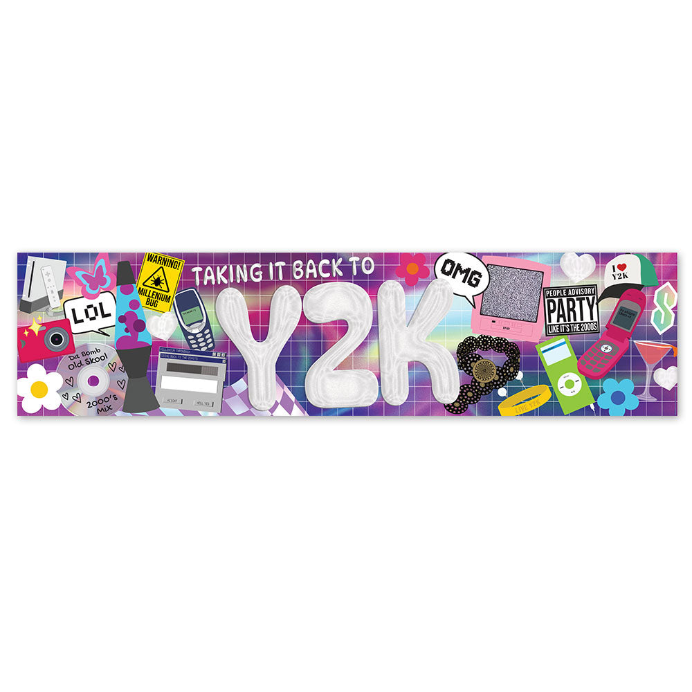 Y2K Party Landscape Banner - 120cm x 30cm – Party Packs
