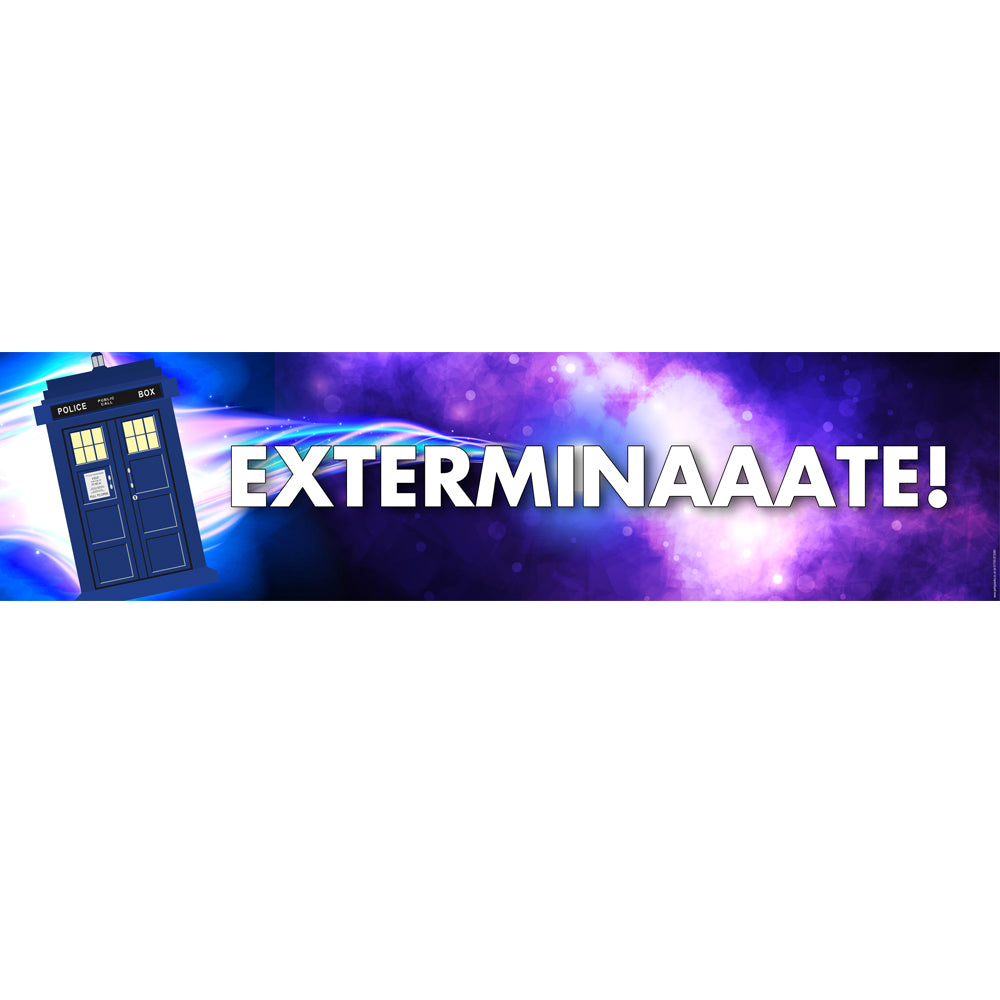 Time Travel Police Box Exterminate Banner - 1.2m – Party Packs