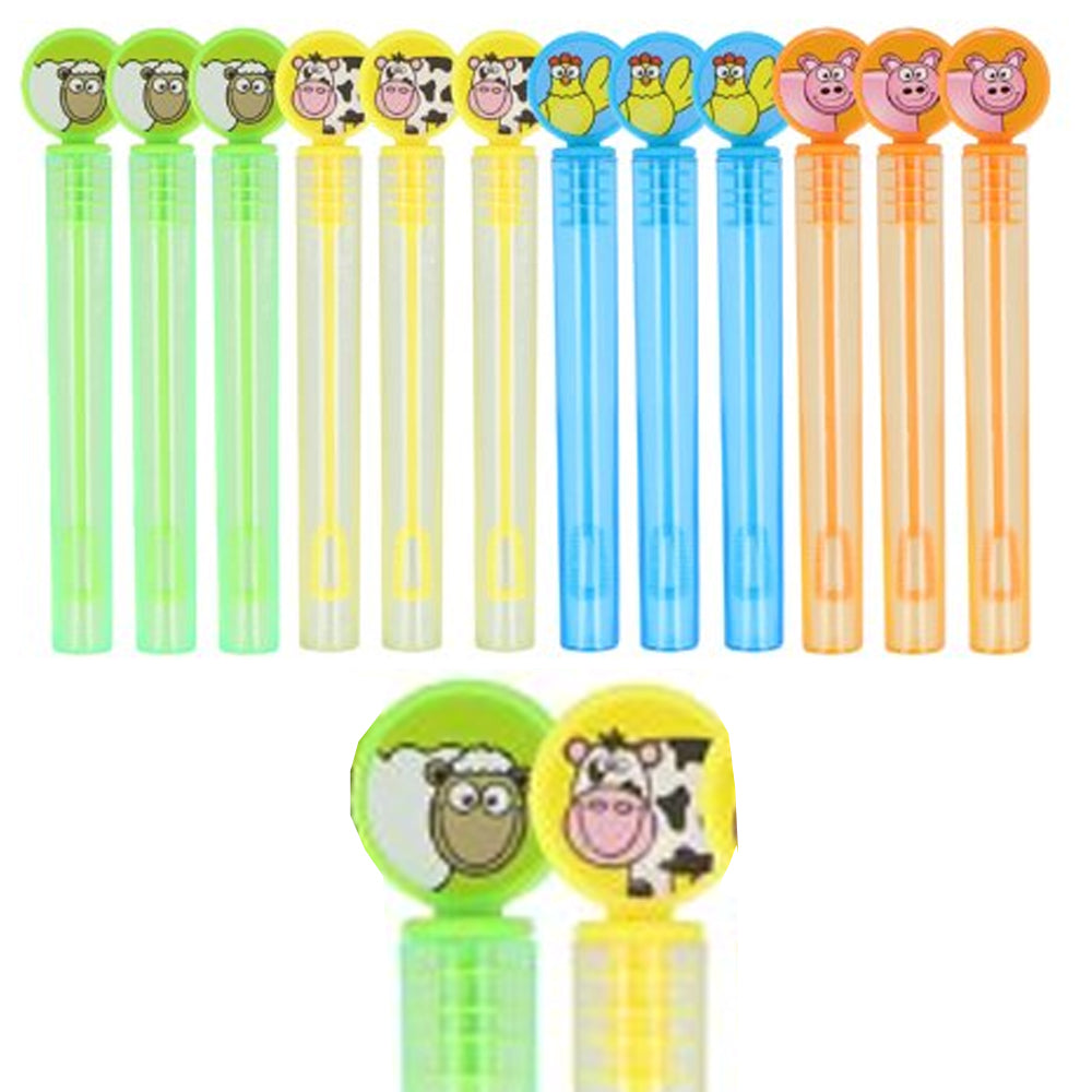 Farm Animal Mini Party Bubbles - 4ml - Assorted Colours - Pack of 12 ...