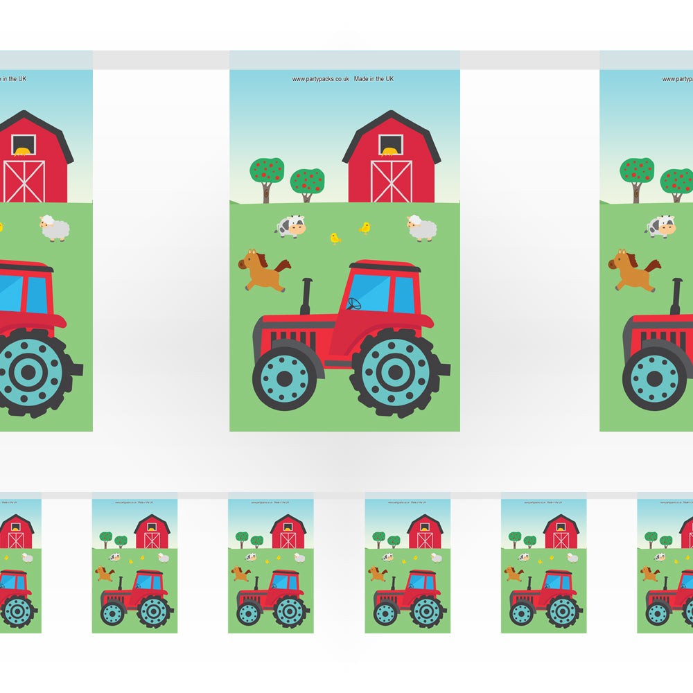 Farm Tractor Bunting Decoration - 2.4m | Party Packs