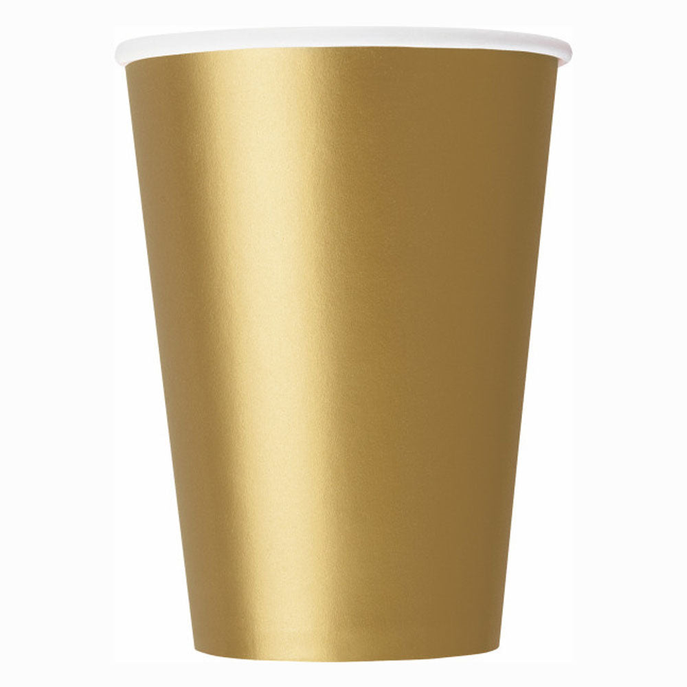 Gold Paper Cups - 266ml - Each – Party Packs