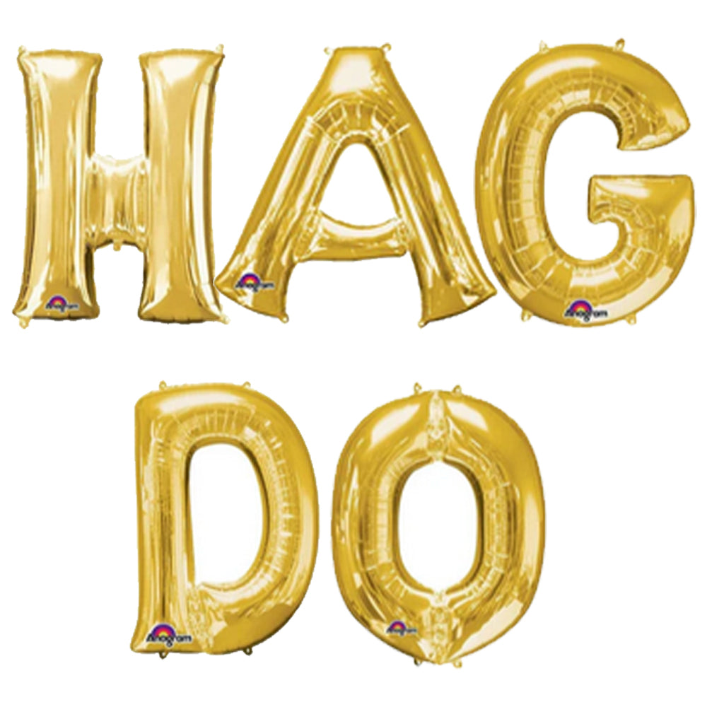 HAG DO Gold Foil Letter Balloon Pack - 16" – Party Packs