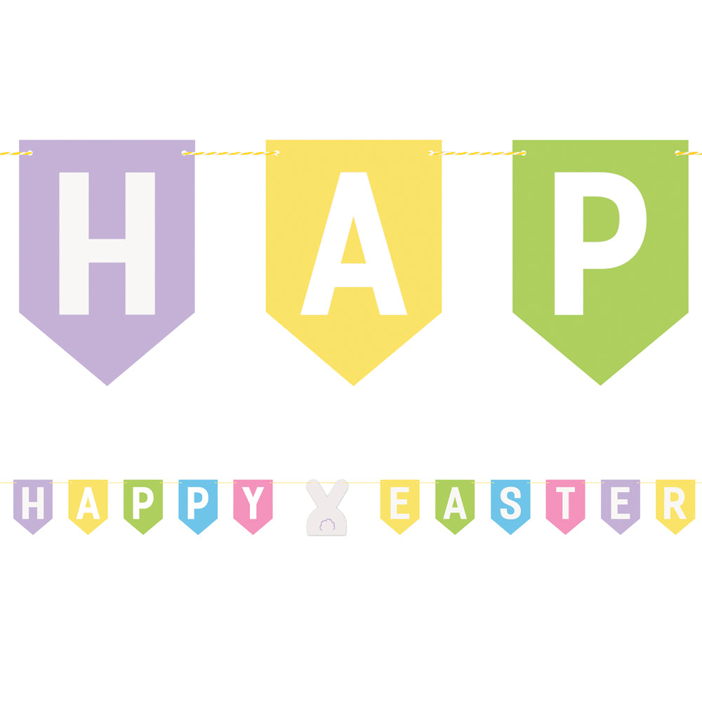 Happy Easter Card Flag Banner 2.13m | Easter Decorations | Party Packs