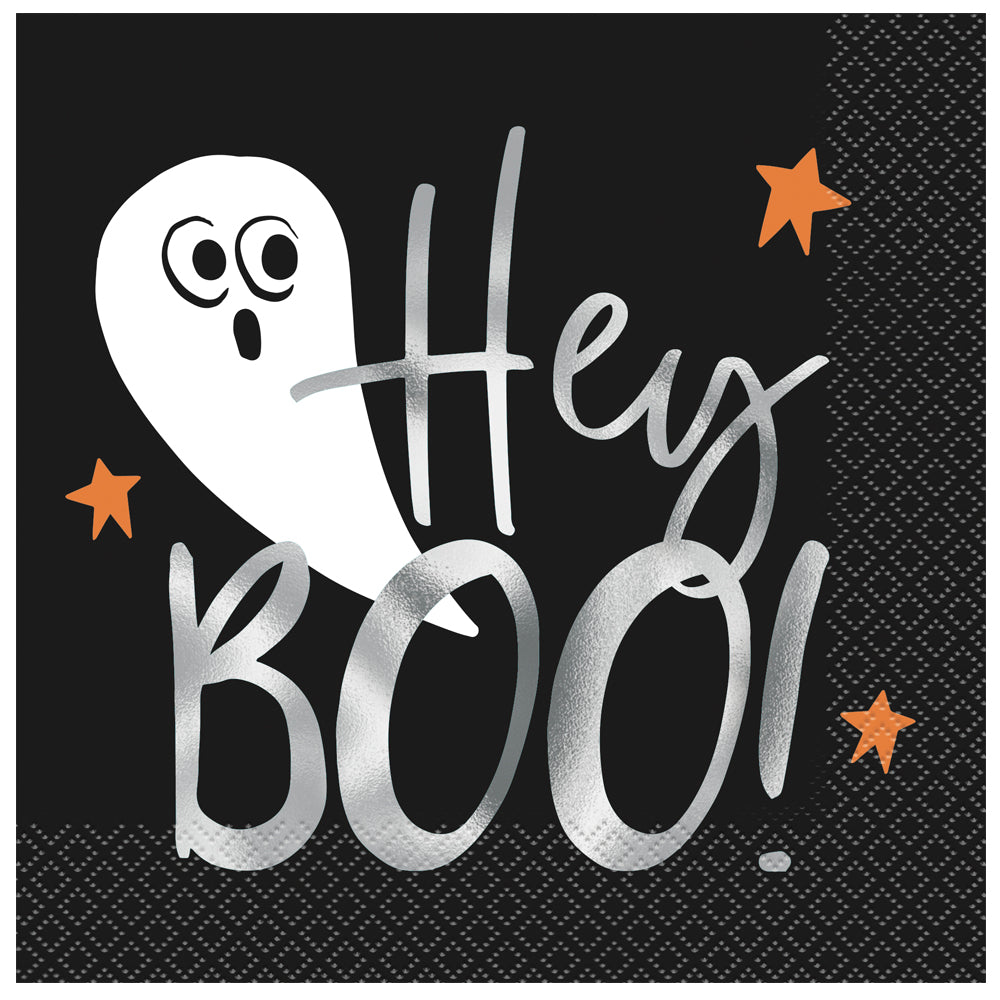 Hey Boo Halloween Paper Napkins - 33cm - Pack of 16 | Party Packs
