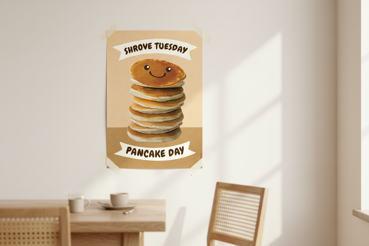 Pancake Day Poster A3 | Shrove Tuesday Decorations | Party Packs