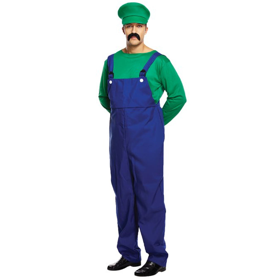 Green Super Plumber Brother Costume – Party Packs