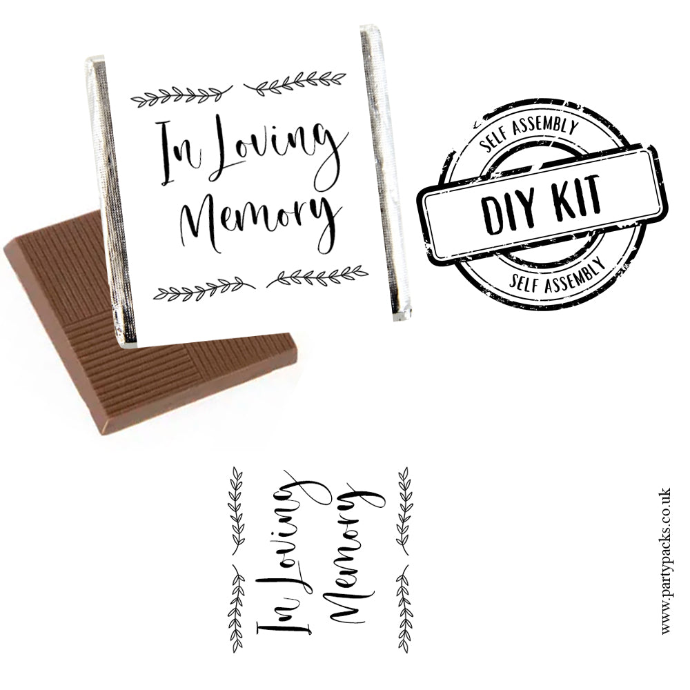 In Loving Memory Memorial Square Chocolates - Pack of 16 – Party Packs