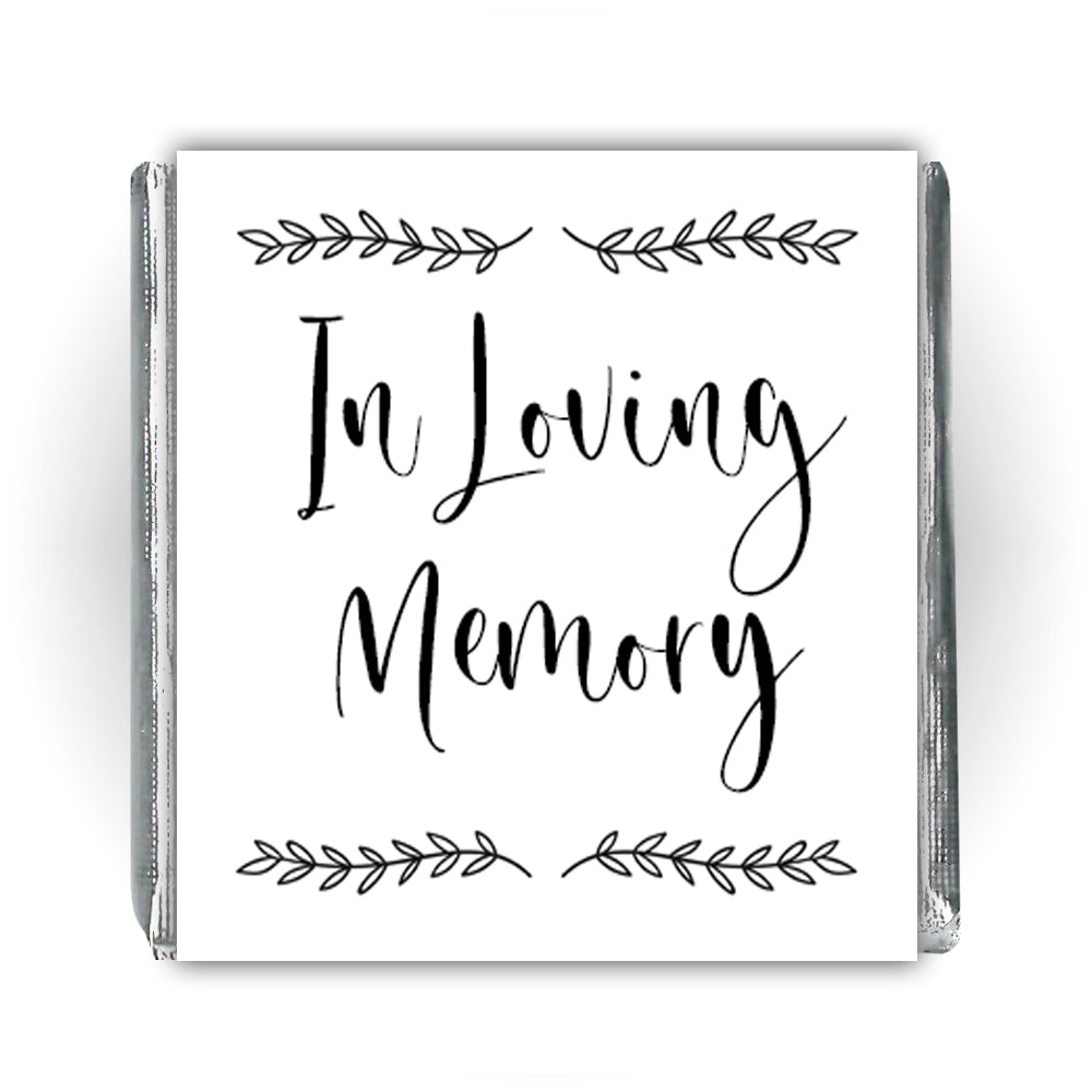 In Loving Memory Memorial Square Chocolates - Pack of 16 – Party Packs