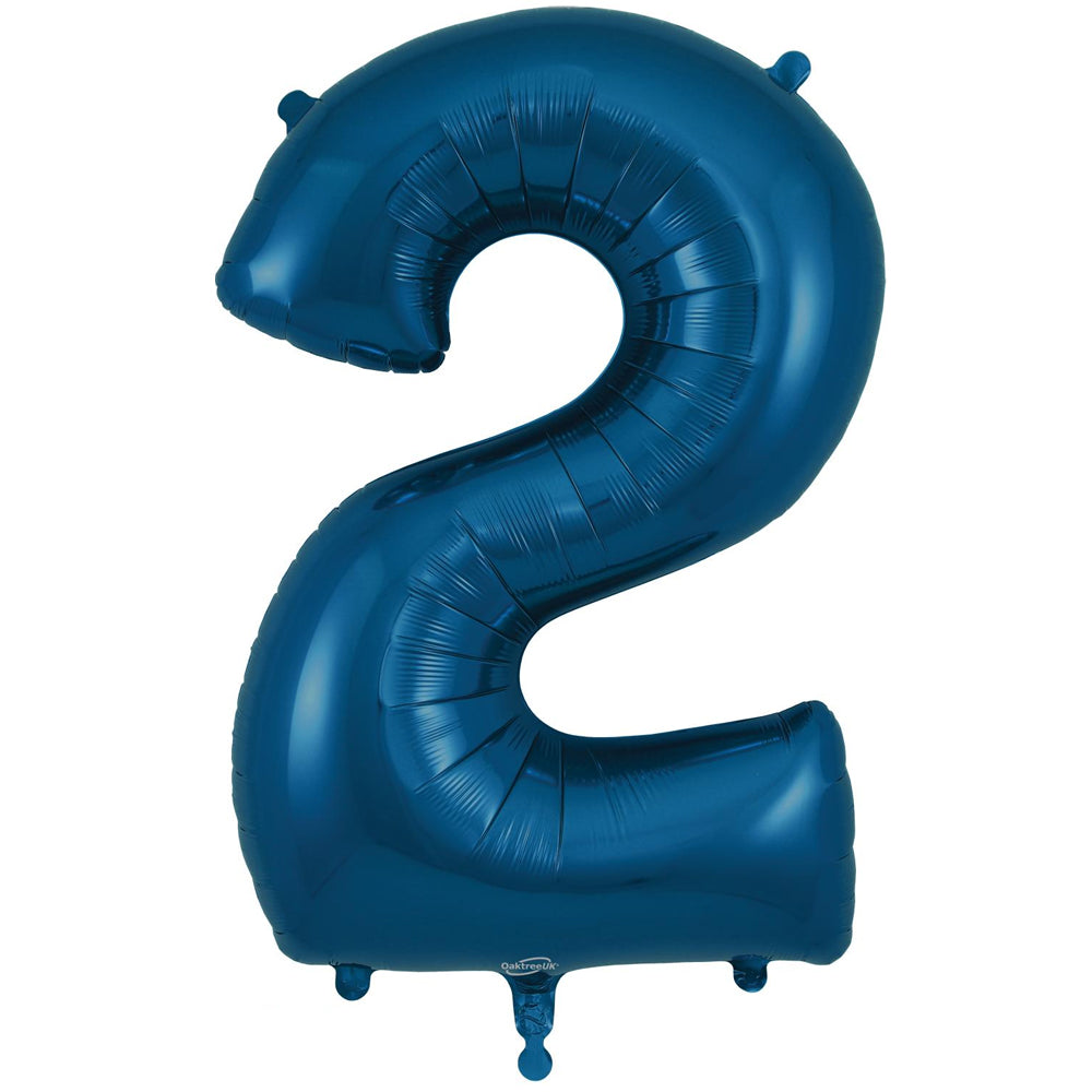 Navy Blue Number 2 Foil Balloon - 34" – Party Packs