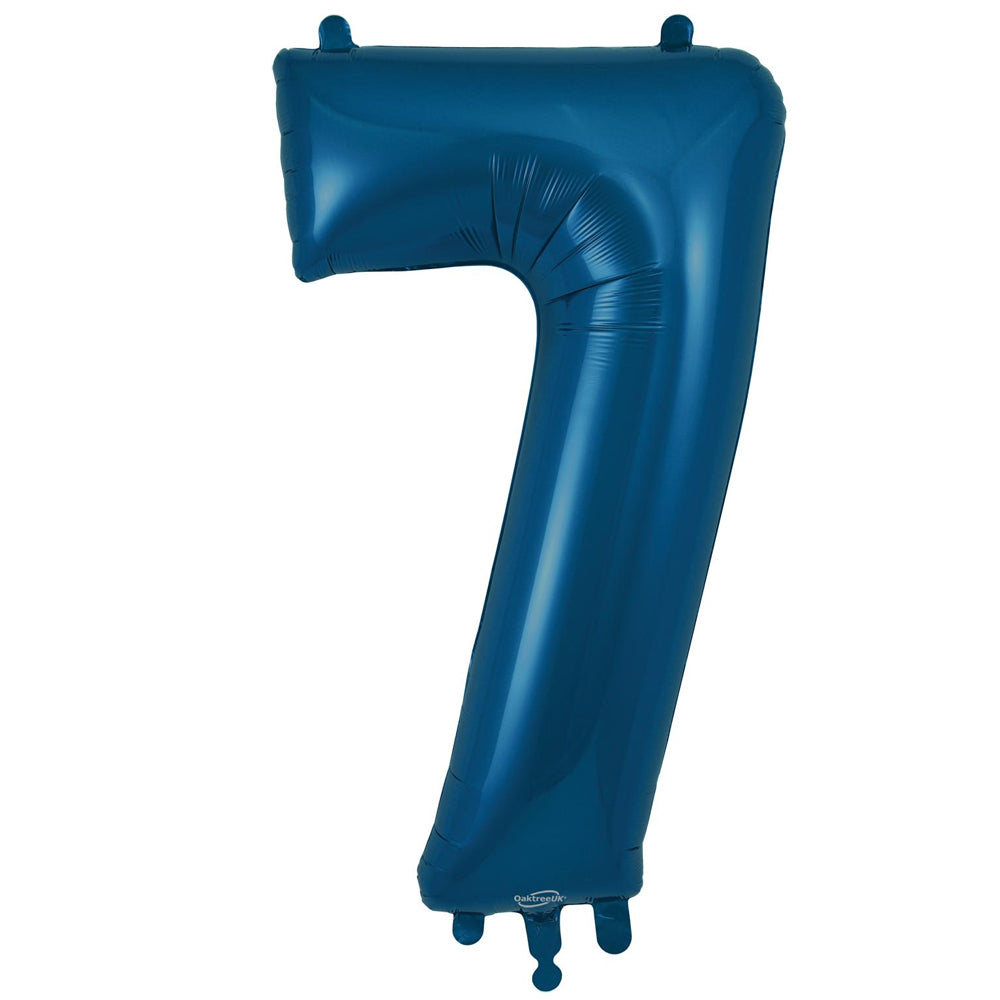 Navy Blue Number 7 Foil Balloon - 34" – Party Packs