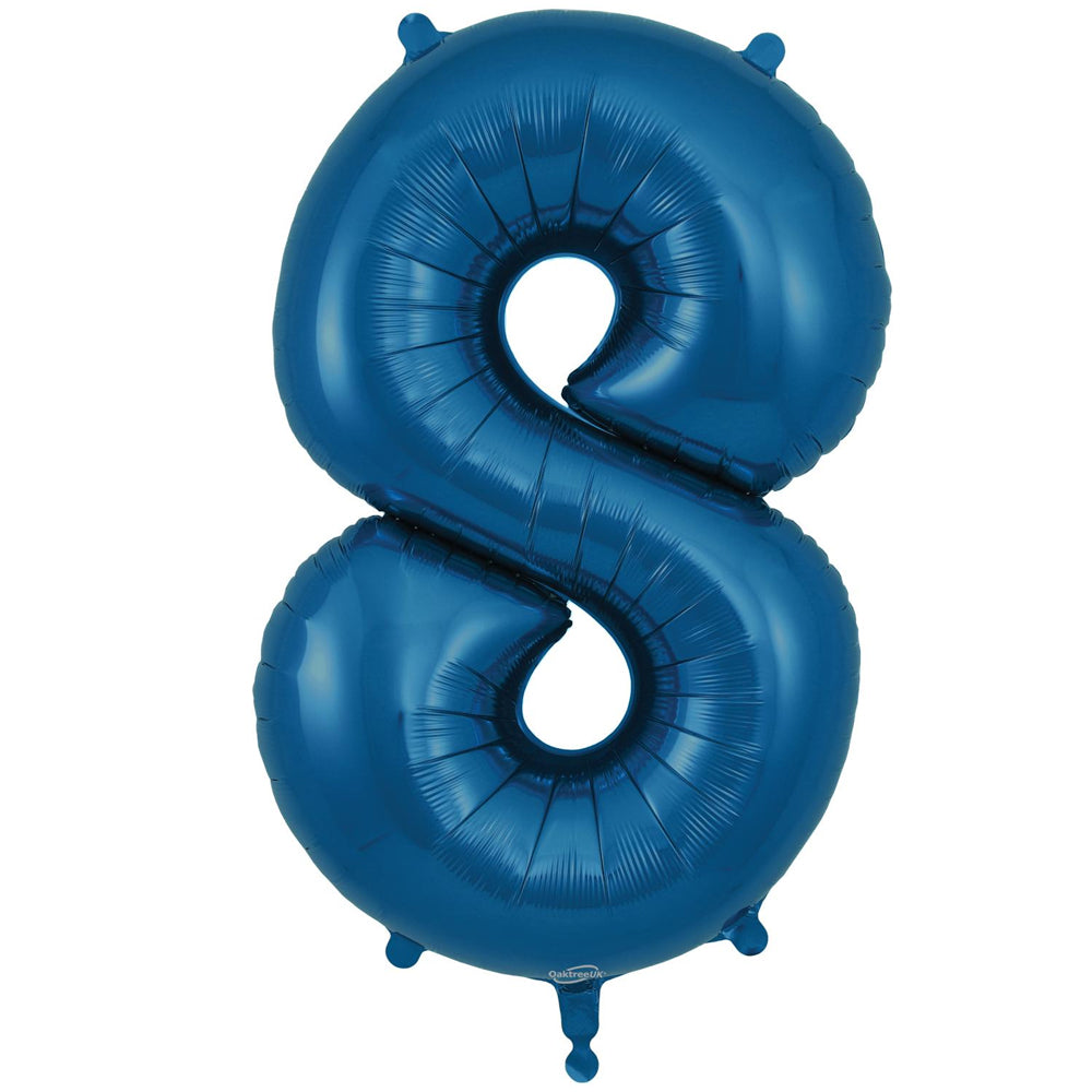 Navy Blue Number 8 Foil Balloon - 34" – Party Packs
