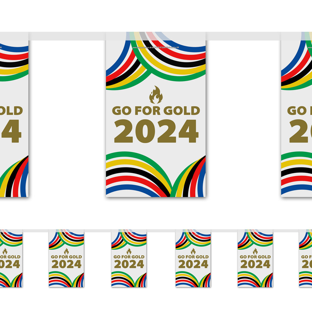 Go for Gold Summer World Games Flag Interior Bunting - 2.4m – Party Packs