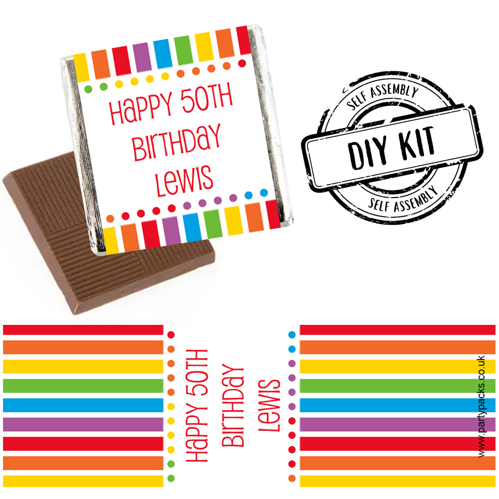 Personalised Chocolates - Rainbow Celebration - Pack of 16 – Party Packs