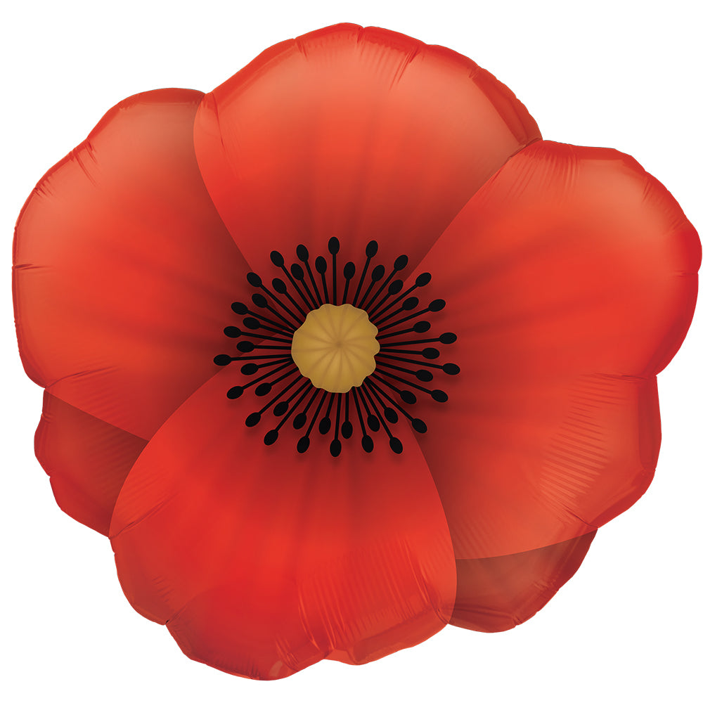 Poppy Foil Balloon - 31" – Party Packs