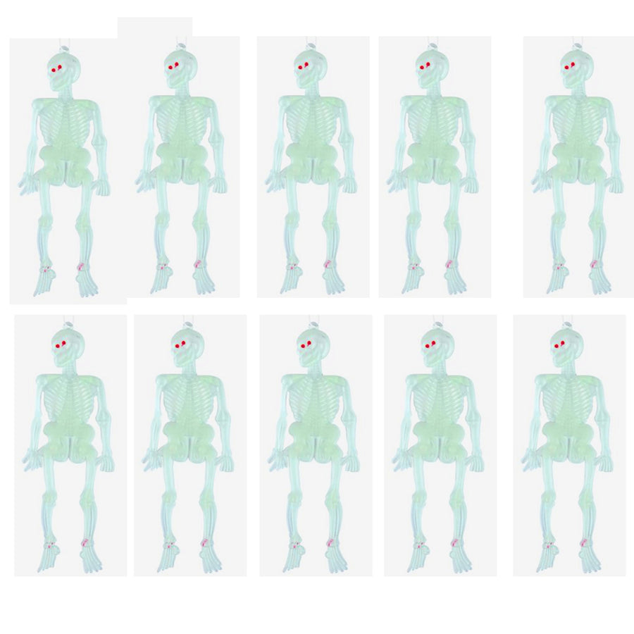 Glow In The Dark Rubber Skeletons - 14cm - Pack of 10 – Party Packs