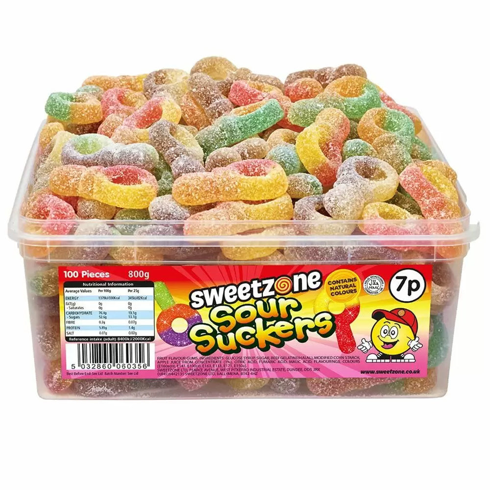 Sweetzone Sour Suckers Fizzy Dummy Sweet Tub - 800g – Party Packs