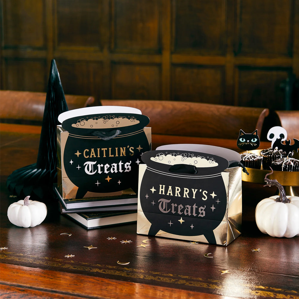 Cauldron Custom Party Bags With Personalised Stickers - Pack of 4 ...