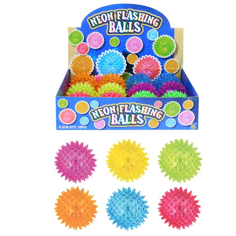 Neon Flashing Spiky Ball - 6.5cm - Each – Party Packs