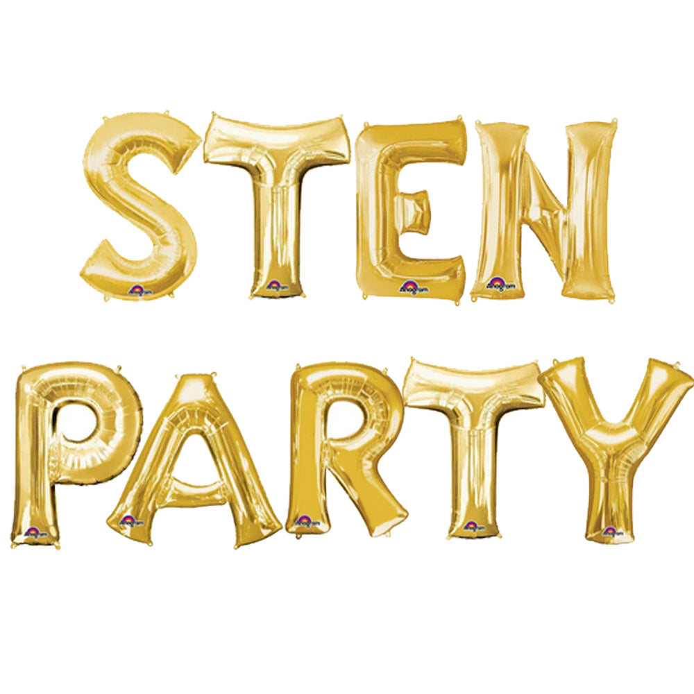 STEN PARTY Gold Foil Letter Balloon Pack - 16" – Party Packs