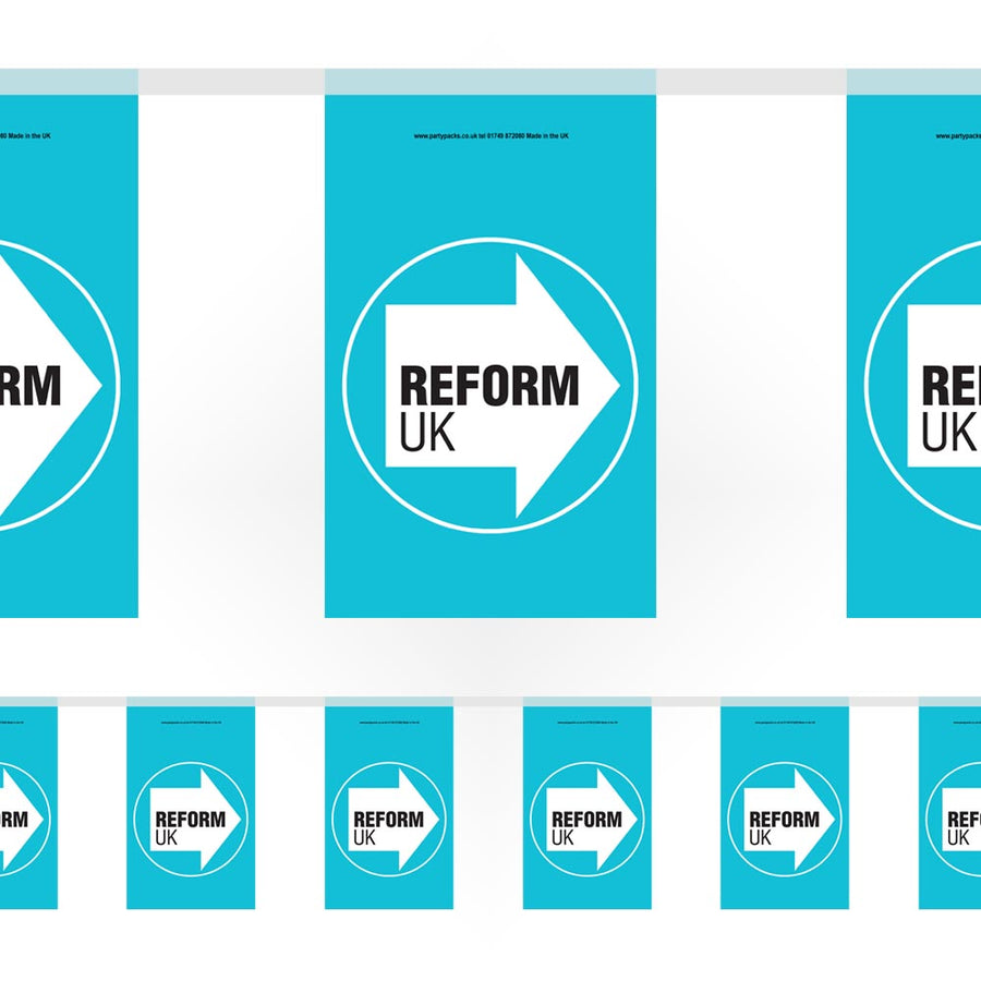 Reform UK Party Paper Flag Bunting - 2.4m | Party Packs