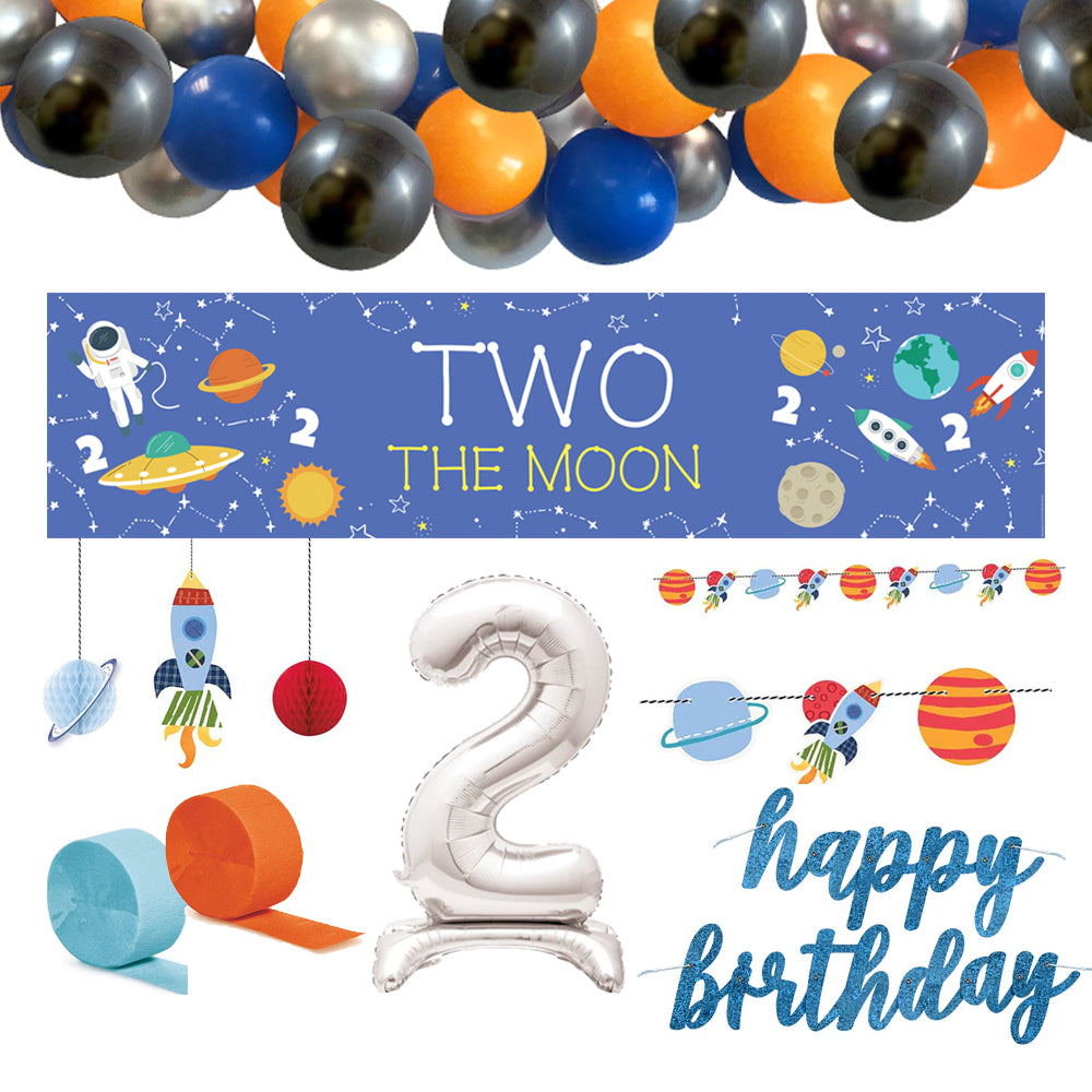 TWO The Moon 2nd Birthday Decoration Party Pack – Party Packs