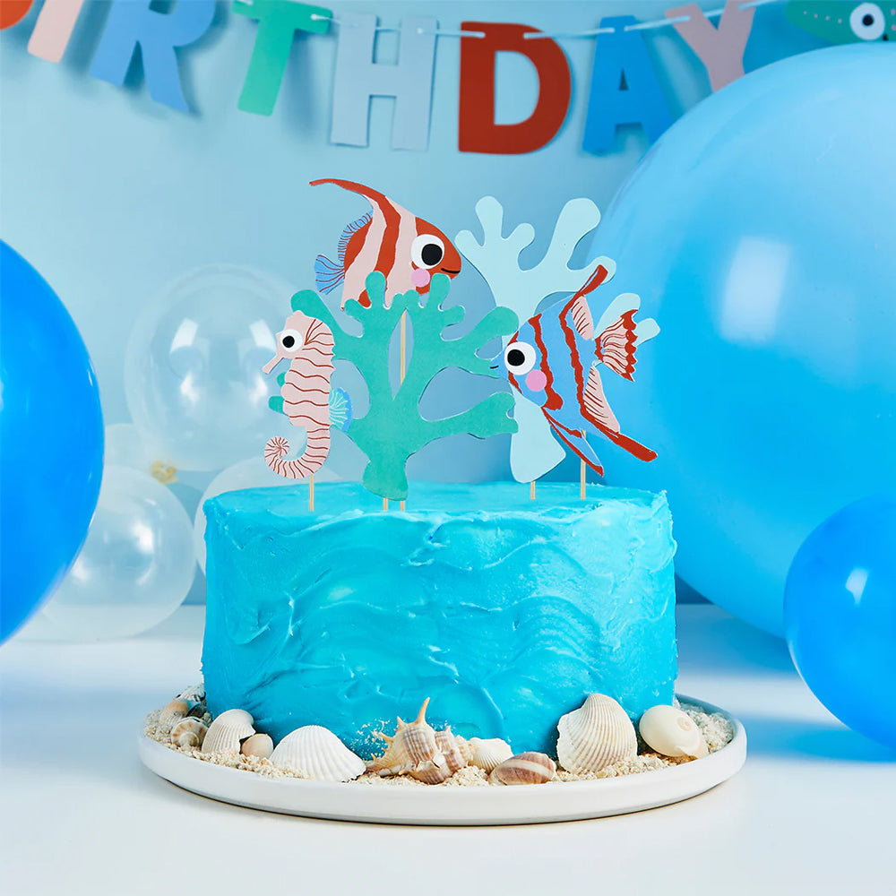 Fish & Coral Cake Topper Set – Party Packs