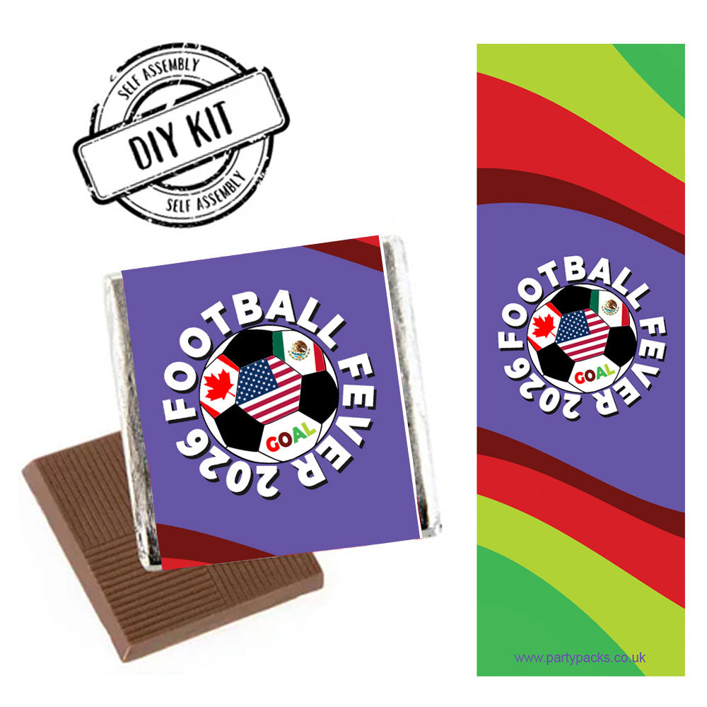 Football Fever 2026 Square Chocolates Pack of 16 | Party Packs
